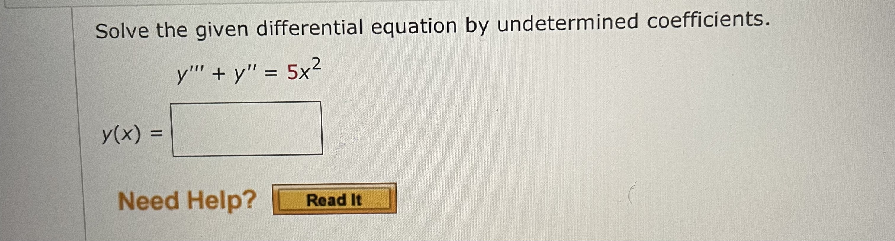 Solved Solve the given differential equation by undetermined | Chegg.com