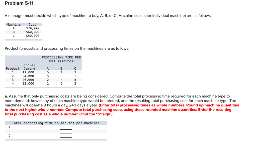Solved Problem 5-11 A manager must decide which type of | Chegg.com