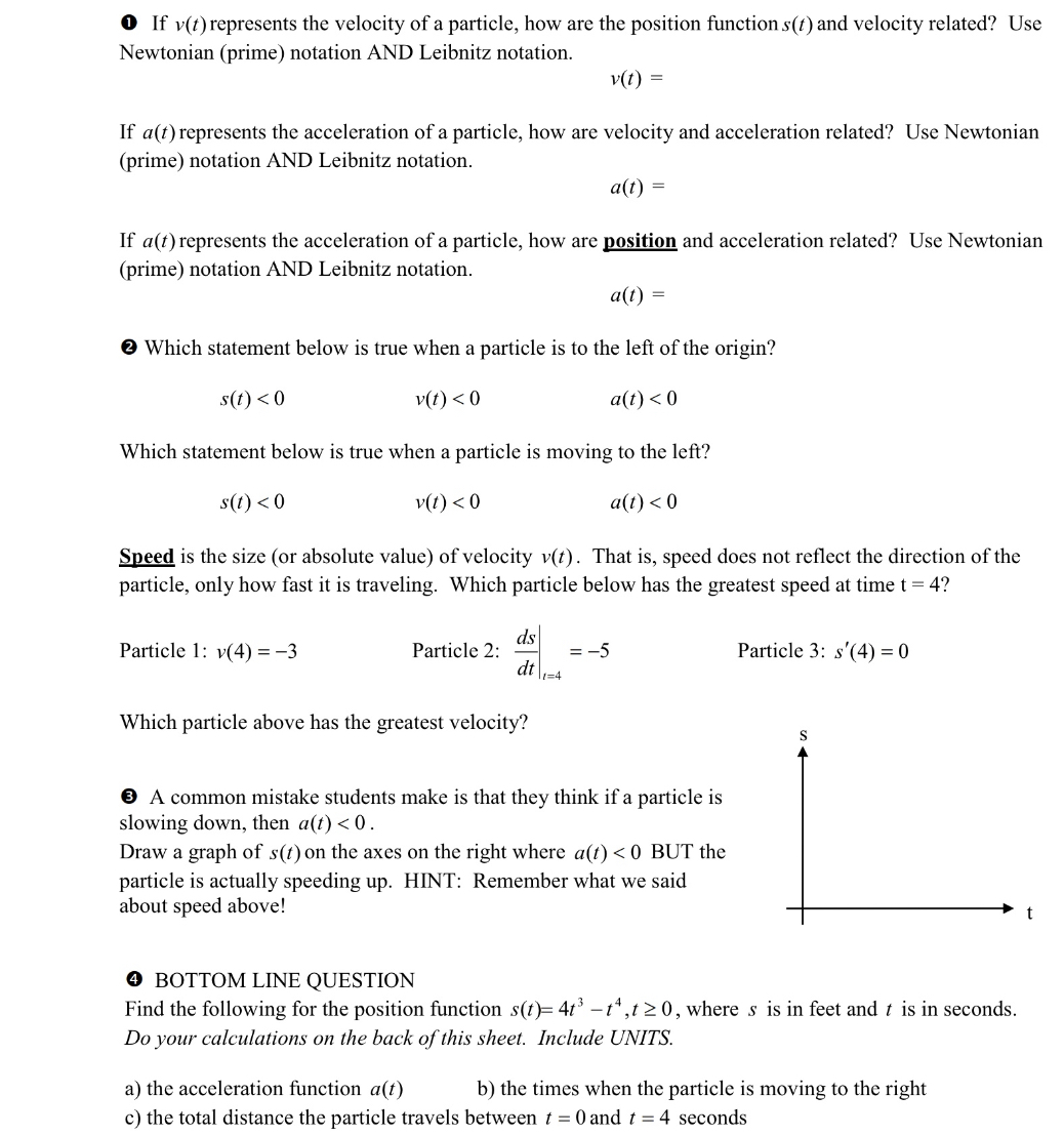 Solved EXAMPLE 1 Analyzing the motion of a particle The | Chegg.com