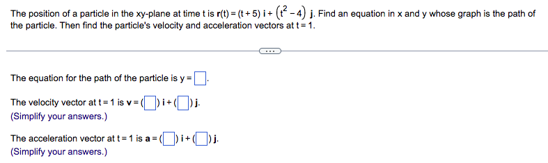 Solved The position of a particle in the xy-plane at time t | Chegg.com