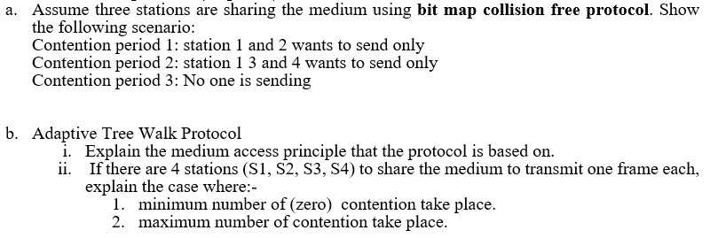 a. Assume three stations are sharing the medium using | Chegg.com