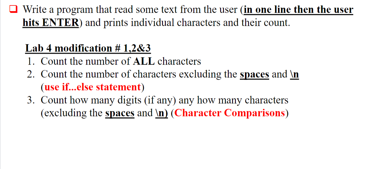 Write a program that read some text from the user (in | Chegg.com