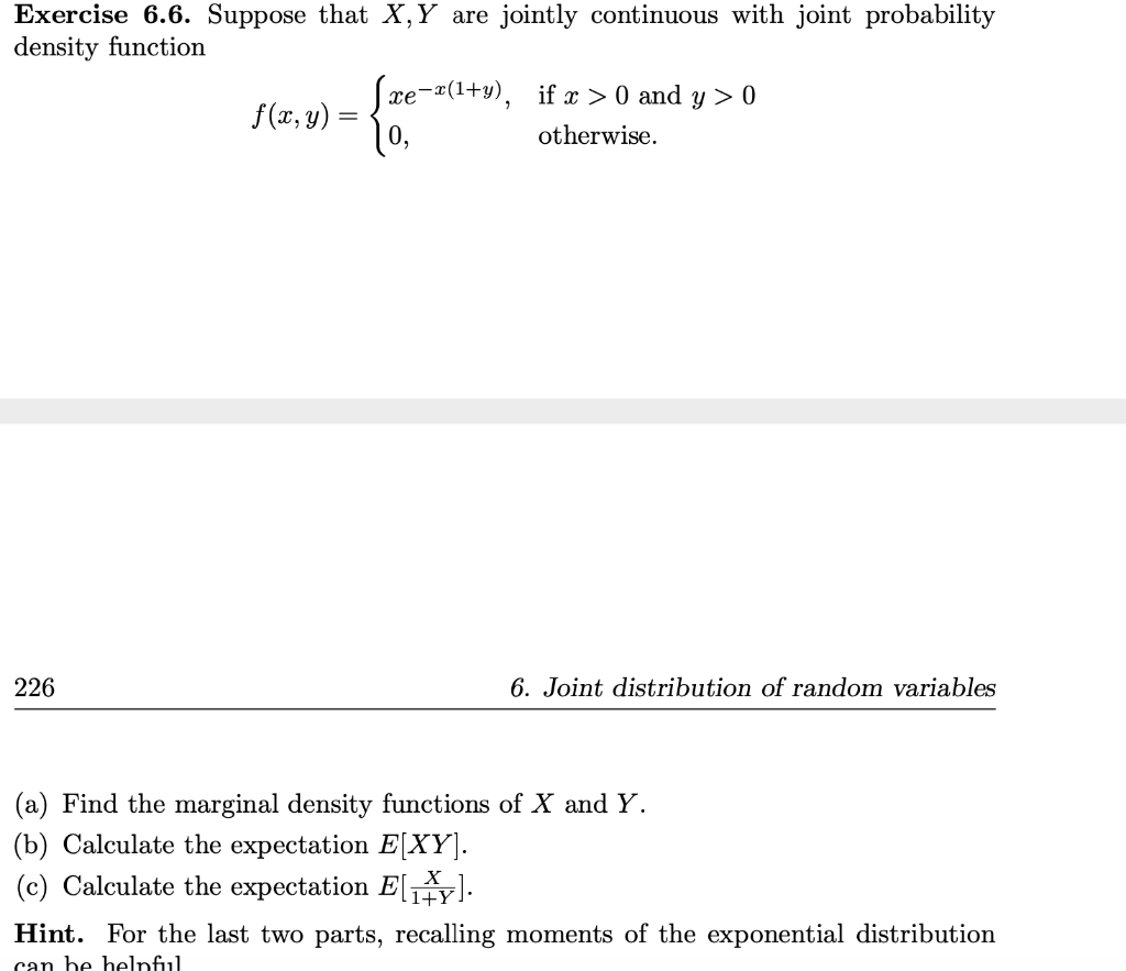Solved Exercise 6.6. Suppose that X,Y are jointly continuous | Chegg.com
