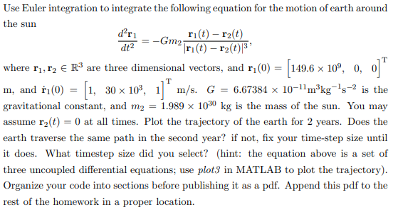 Solved Use Euler integration to integrate the following | Chegg.com