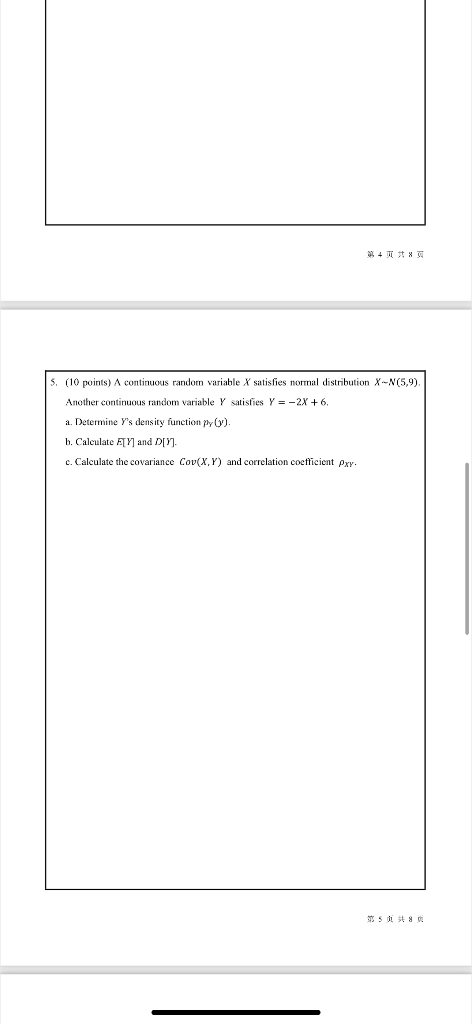 Solved 5. (10 points) A continuous random variable X | Chegg.com