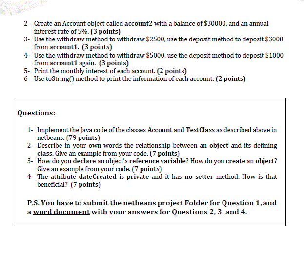 Solved Please Answer Using Netbean 12 0 Answer The Rest Of