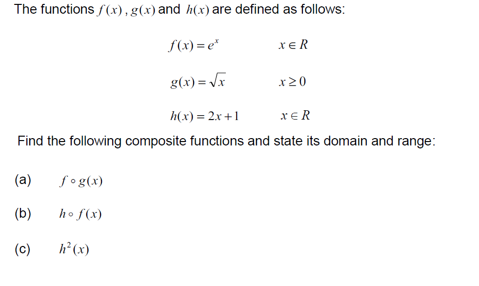 Solved The functions \\( f(x), g(x) \\) and \\( h(x) \\) are | Chegg.com