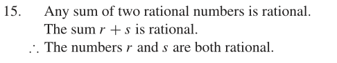 Solved 15 Any sum of two rational numbers is rational. The | Chegg.com