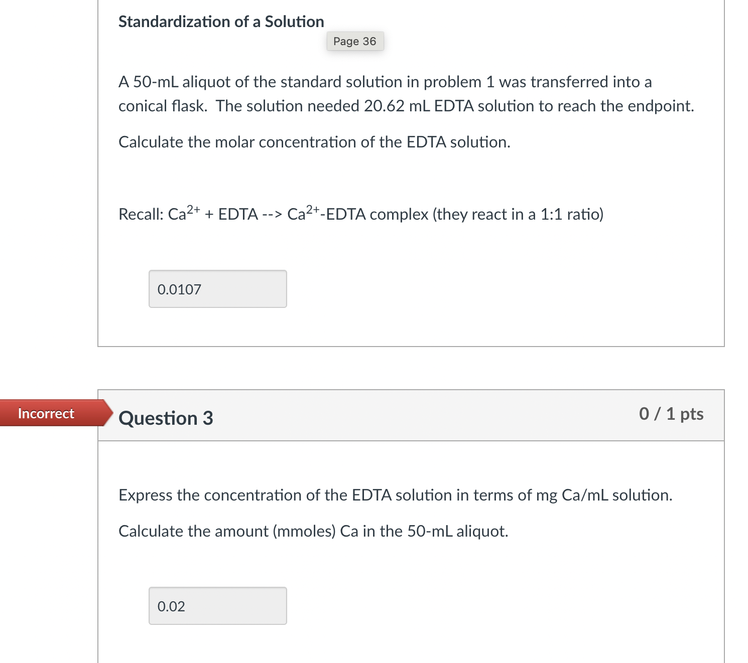 Solved A 50-mL aliquot of the standard solution in problem 1 | Chegg.com