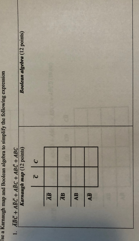 Solved Use a Karnaugh map and Boolean algebra to simplify | Chegg.com