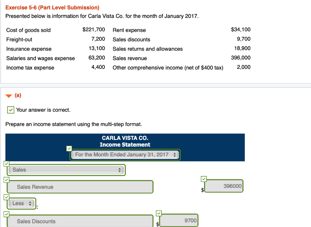 Solved Exercise 5-6 (Part Level Submission) Presented below | Chegg.com