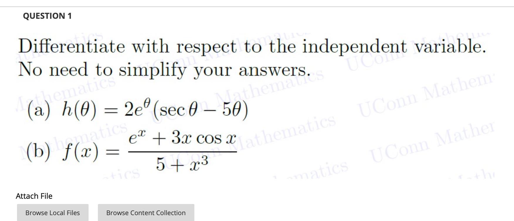 Solved Differentiate with respect to the independent | Chegg.com