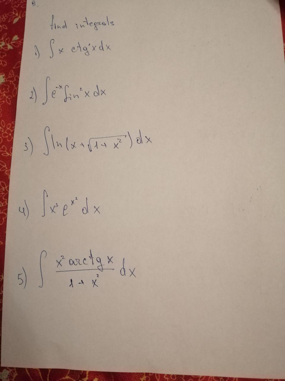 Solved find integrals I Sx ctg xdx 4. Je finix de 3) Sin | Chegg.com