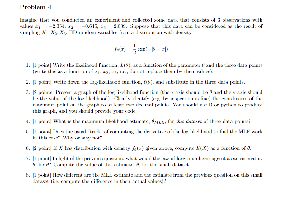 Solved Problem 4 Imagine that you conducted an experiment | Chegg.com