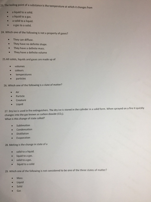 Solved: 30. Phases Of Matter- Vocabulary Quiz Name The Six... | Chegg.com