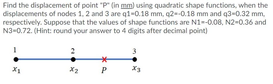 Solved Find the displacement of point "P" (in mm) using | Chegg.com