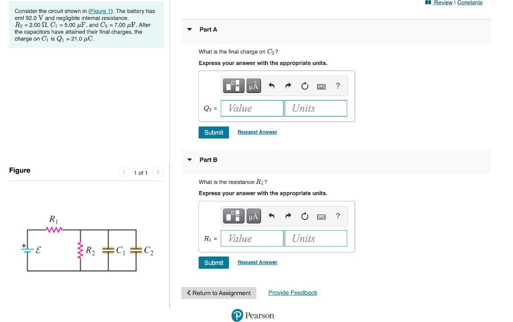 Solved 1 Review | Constants Consider the circuit shown in | Chegg.com