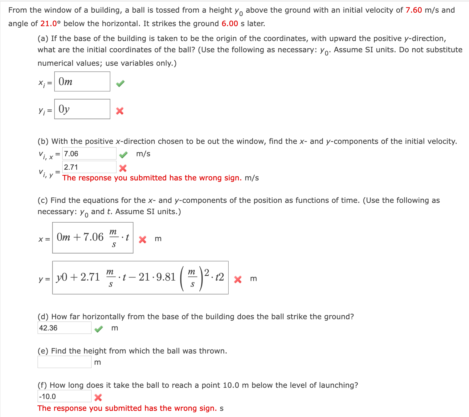 Solved rom the window of a building, a ball is tossed from a | Chegg.com