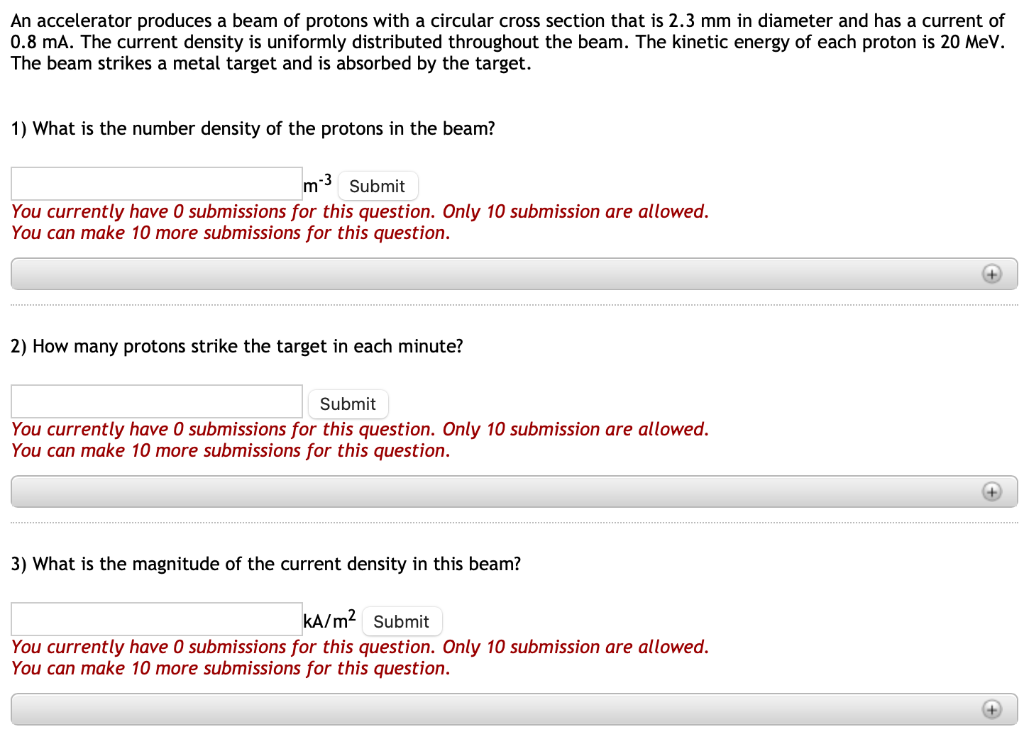 Solved An accelerator produces a beam of protons with a | Chegg.com