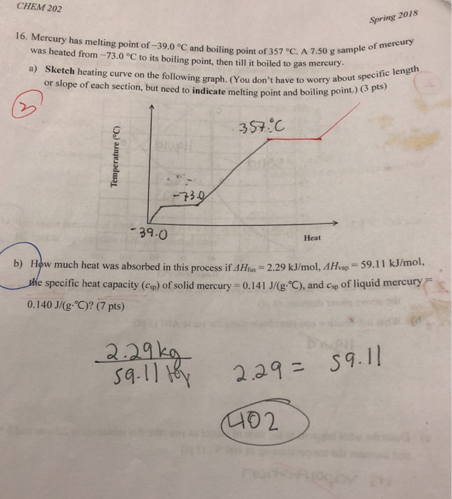 Solved CHEM 202 Spring 2018 16. Mercury has melting point | Chegg.com