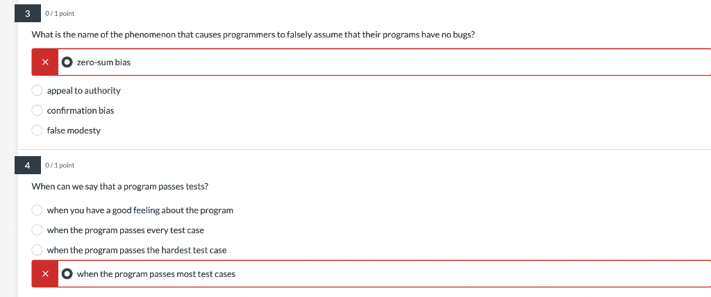 Solved ( zero-sum bias appeal to authority confirmation bias | Chegg.com