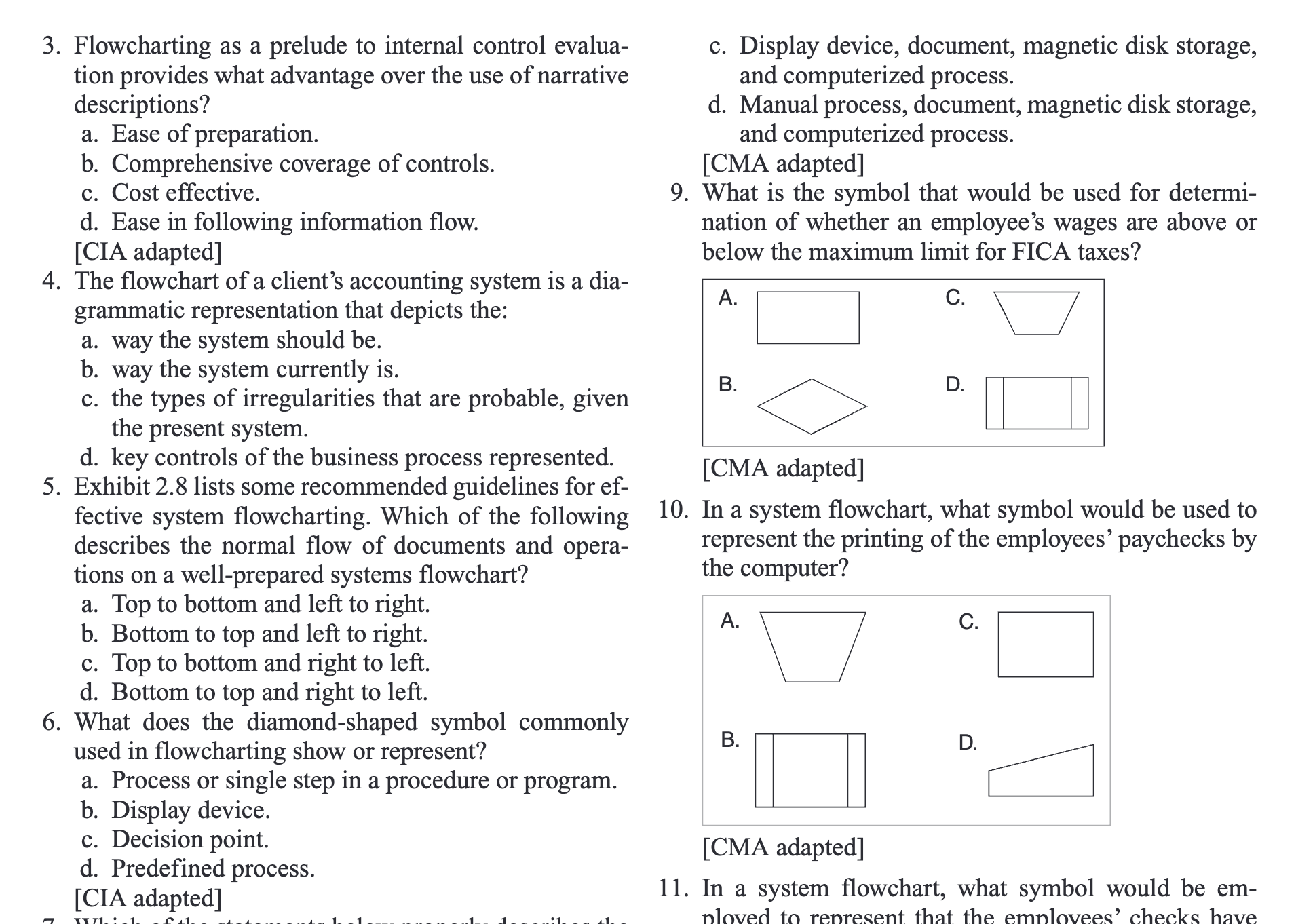 13. In a systems flowchart, the symbol that would be | Chegg.com