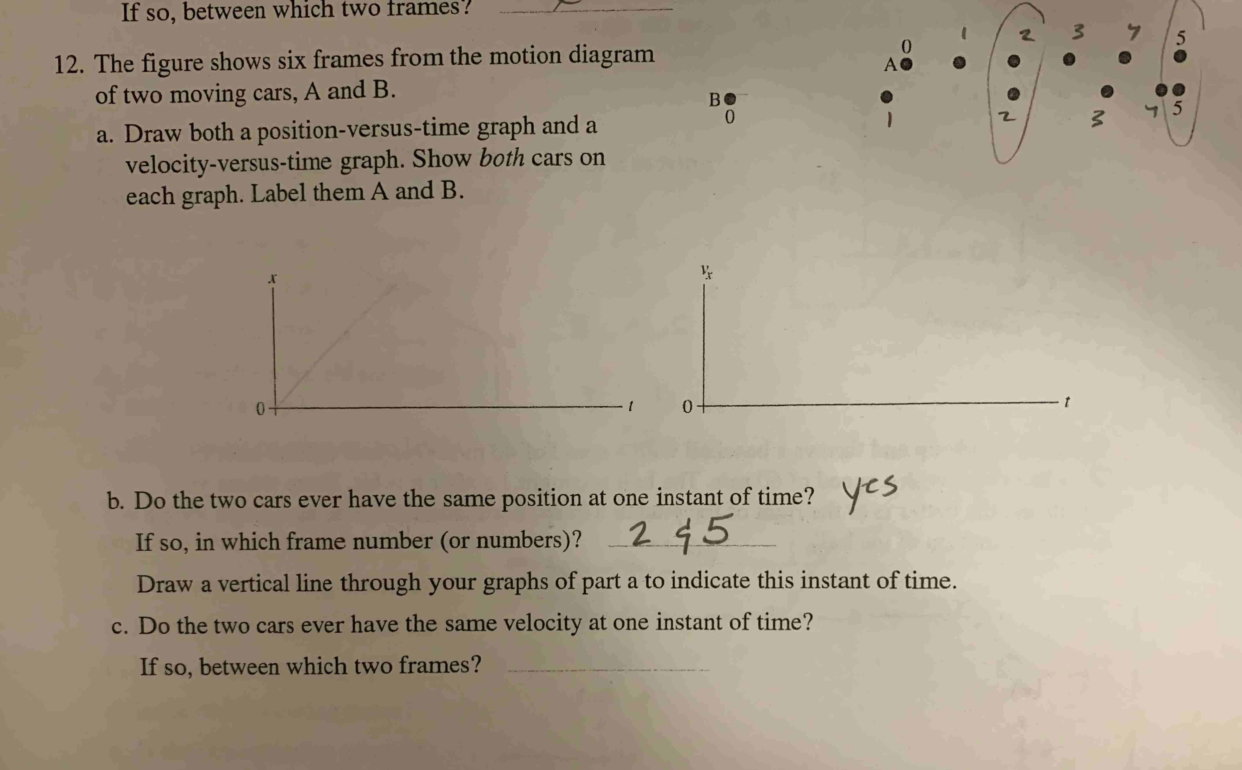 Solved The figure shows six frames from the motion diagramof | Chegg.com