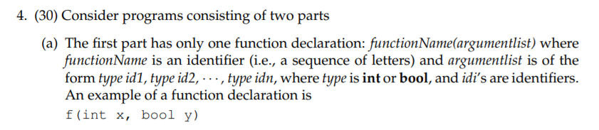 Solved 4. (30) Consider programs consisting of two parts (a) | Chegg.com