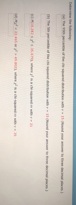 Solved Determine the following: (a) The 95th percentile of | Chegg.com