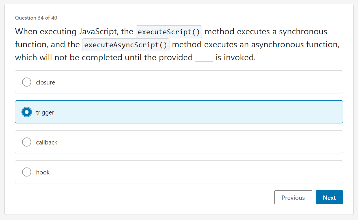 Solved Question 34 of 40When executing JavaScript, the | Chegg.com Solved Question 34 of 40When executing JavaScript, the | Chegg.com