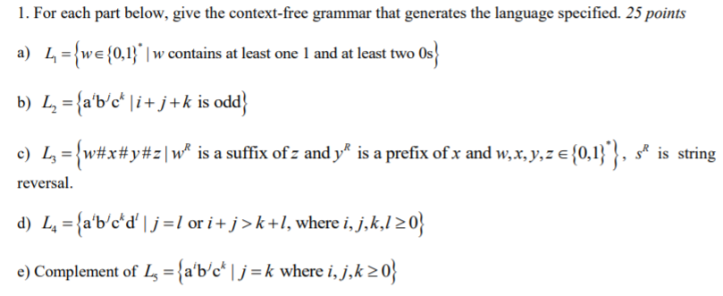 Solved Give the context-free grammar that generates the | Chegg.com