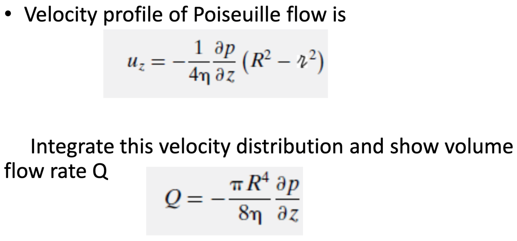 Solved Velocity profile of Poiseuille flow is Integrate | Chegg.com