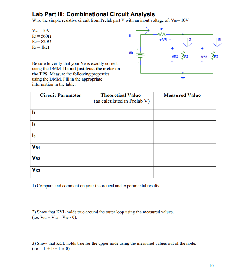 Solved Lab Part III: Combinational Circuit Analysis Wire the | Chegg.com
