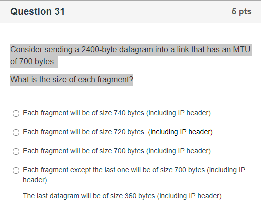 Solved Consider sending a 2400-byte datagram into a link | Chegg.com