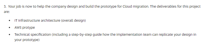 Have been given a case study to build an AWS cloud | Chegg.com