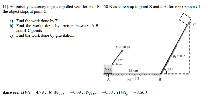 Solved B-C lengt =5cm An initially stationary object is | Chegg.com