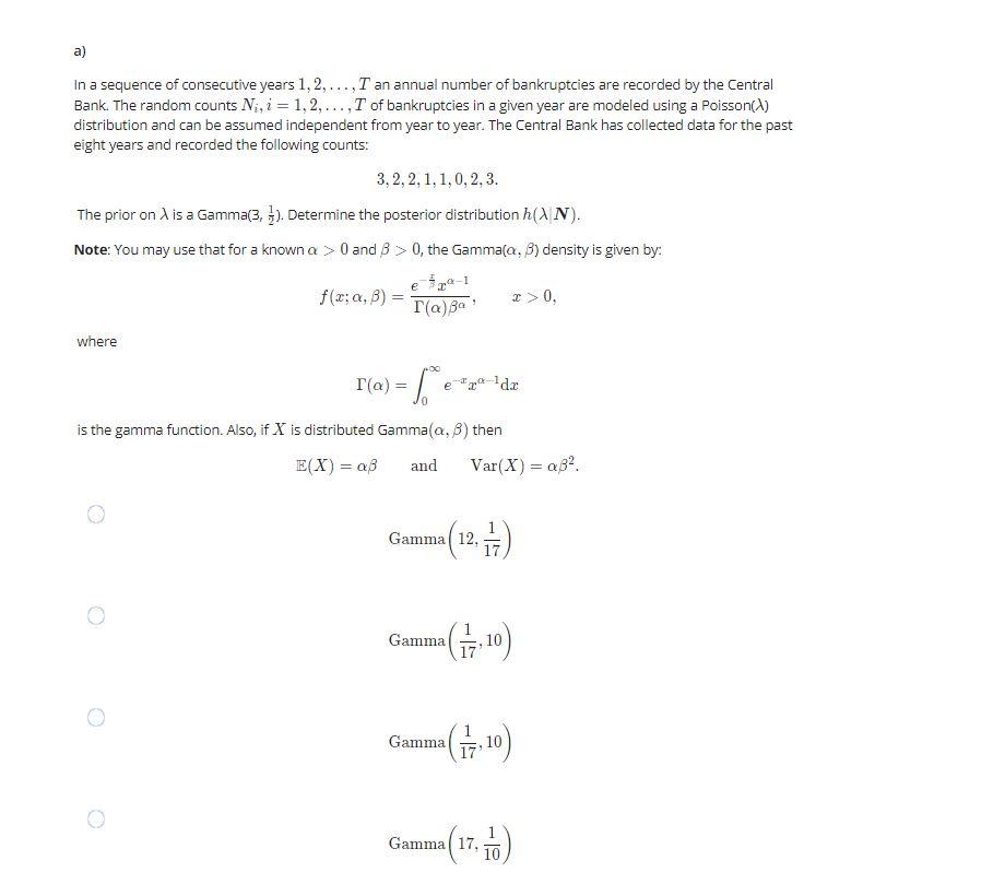 Solved a) In a sequence of consecutive years 1, 2, ...,T an | Chegg.com