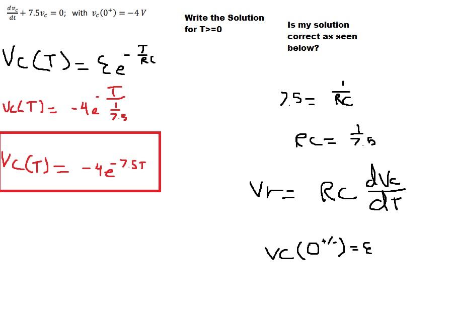 Solved Vc T εe−rct Vc T −4e−7 5t7 5 Rc1 Vc T −4e−7 5t