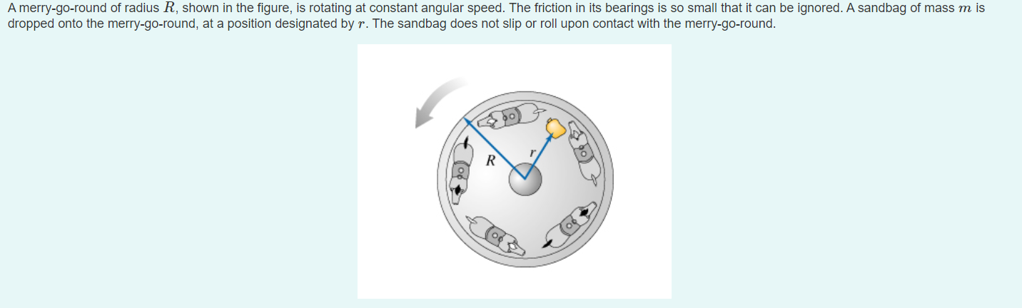 Solved A merry-go-round of radius R, shown in the figure, is | Chegg.com