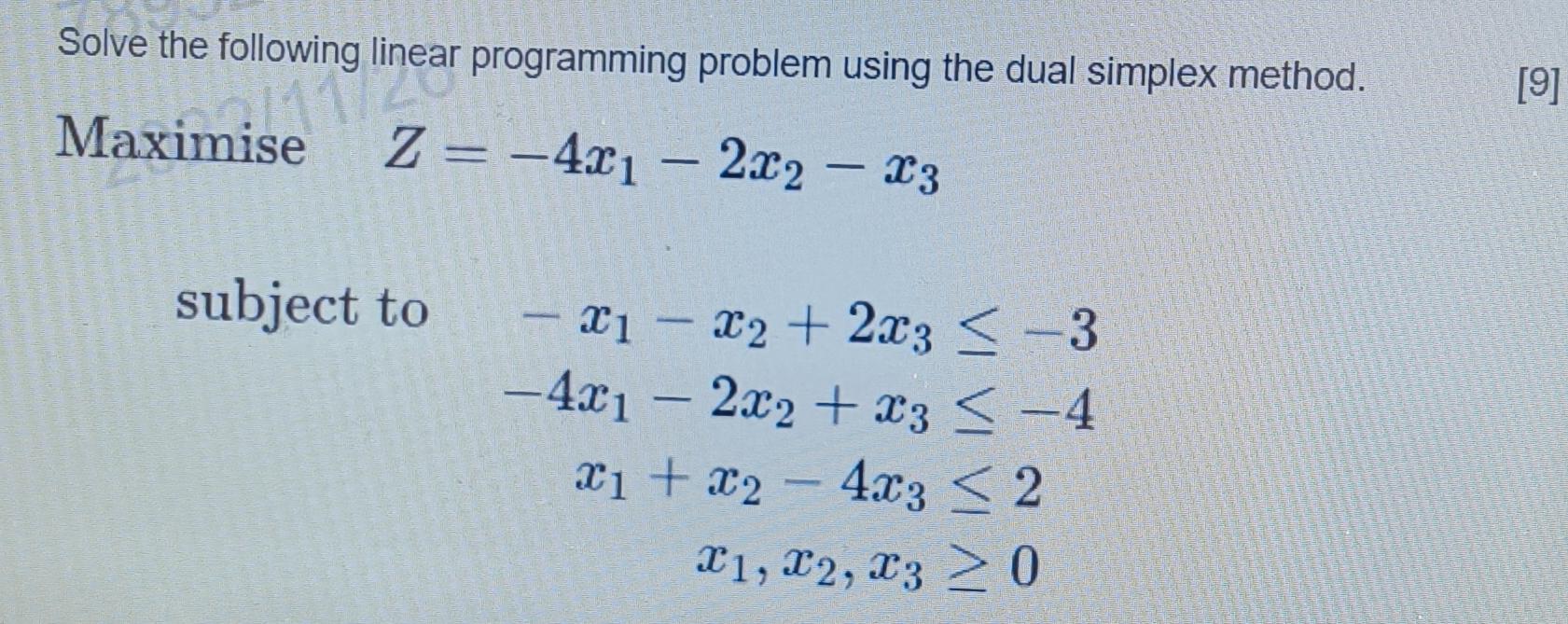 Solved Solve the following linear programming problem using | Chegg.com