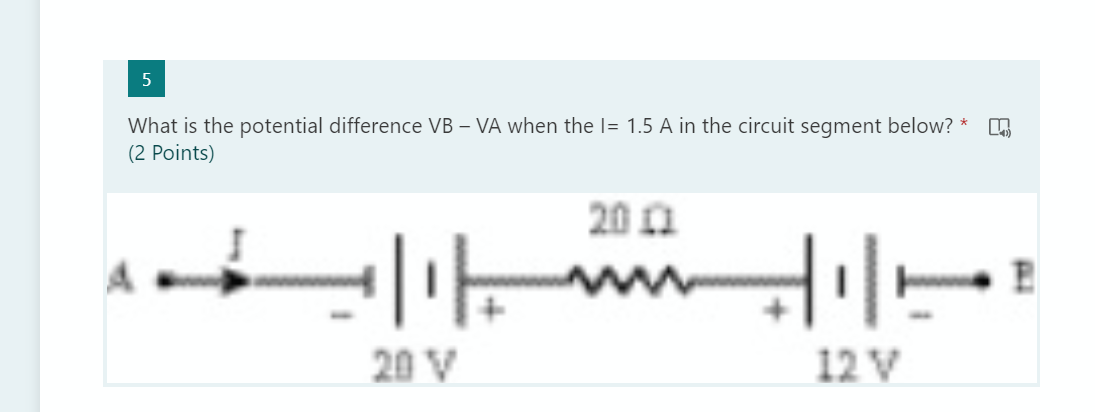 Solved 5 What is the potential difference VB - VA when the l | Chegg.com