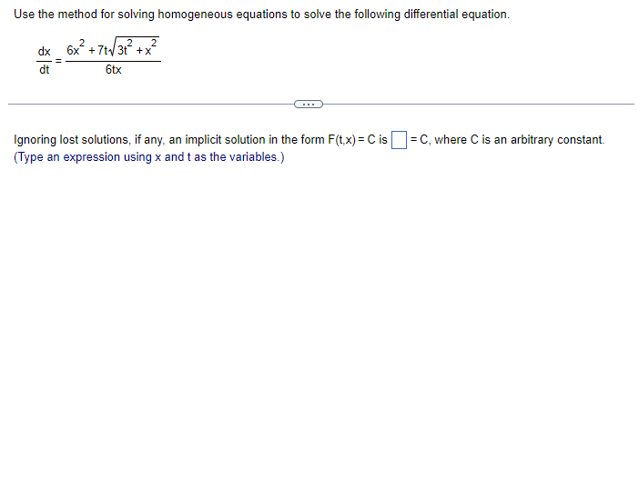 Solved Use the method for solving homogeneous equations to | Chegg.com