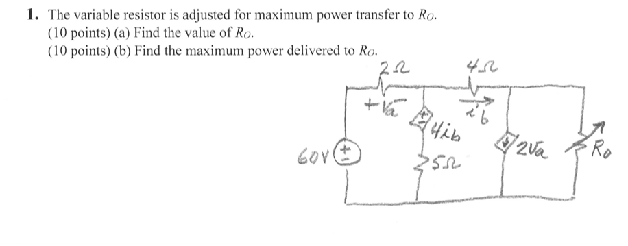 Solved 1. The variable resistor is adjusted for maximum | Chegg.com