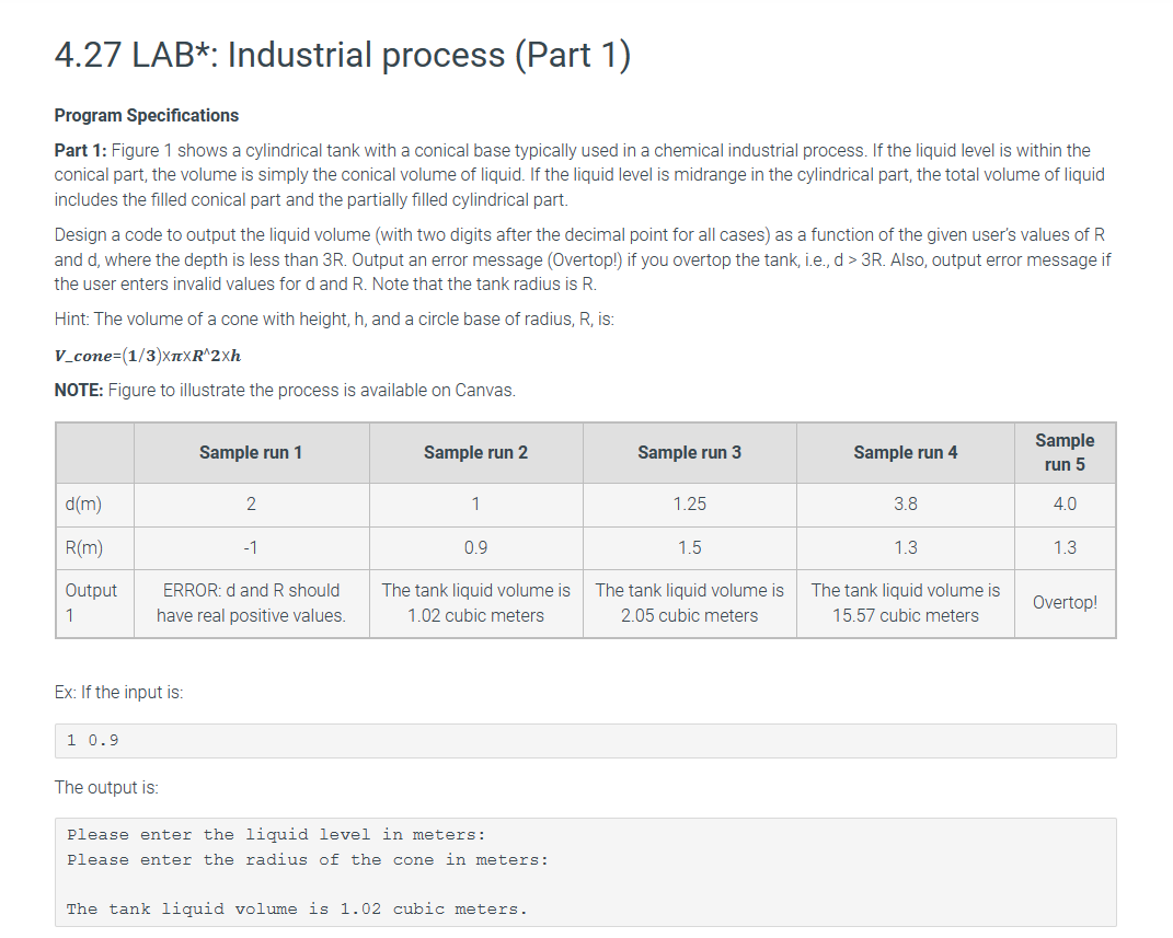Solved Program Specifications Part 1: Use the developed code | Chegg.com