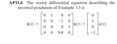 Solved AP11.4 The vector differential equation describing | Chegg.com