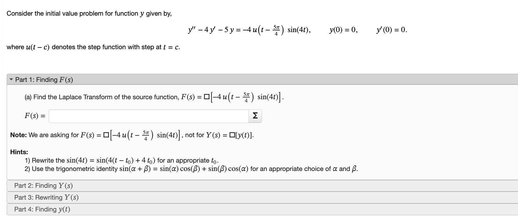 Solved Consider the initial value problem for function y | Chegg.com