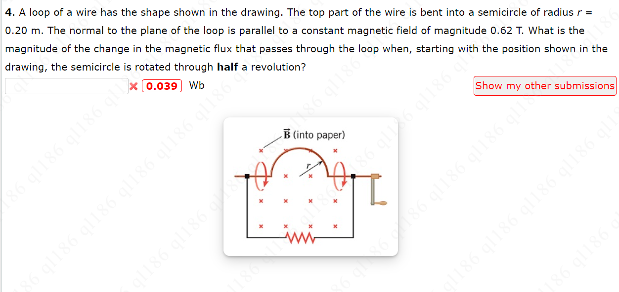 Solved 4. A loop of a wire has the shape shown in the | Chegg.com
