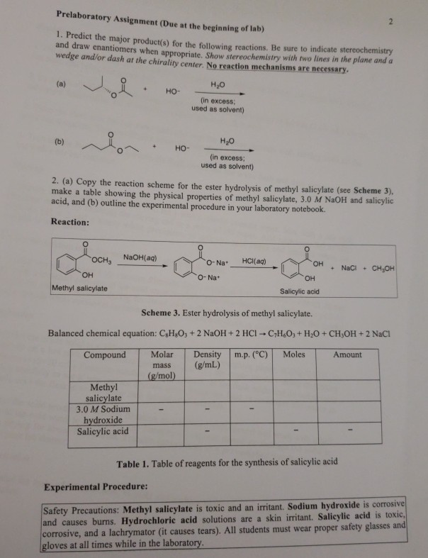 Solved Prelaboratory Assignment (Due at the beginning of | Chegg.com