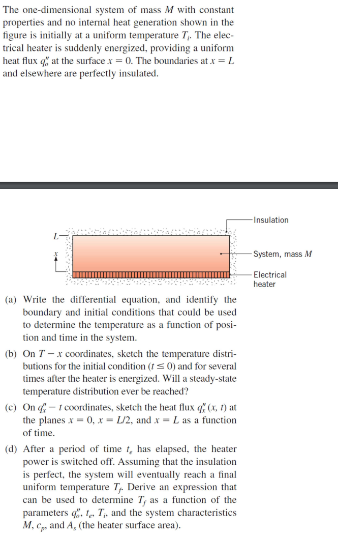 Solved The one-dimensional system of mass M with constant | Chegg.com