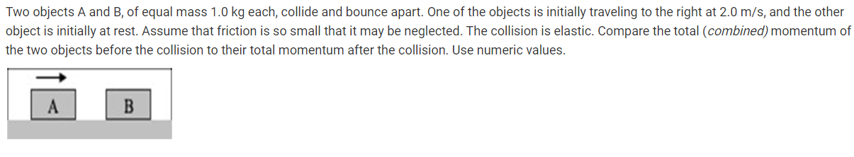 Solved Two objects A and B, of equal mass 1.0 kg each, | Chegg.com